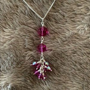 Jewelry | Handmade Wire Wrapped Pink Crystal Necklace | Poshmark